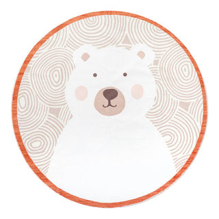 Nuloom Lenny Polal Bear Washable Rug, Ivory, 4' Round - Contemporary ...