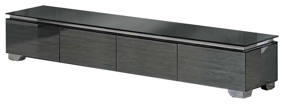 Contemporary Mirrored Glass TV Console - Transitional - Entertainment ...