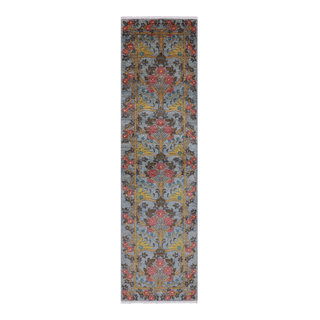 Runner William Morris Hand Knotted Rug 3'x10', Q1884, 2'7"x9'8 ...