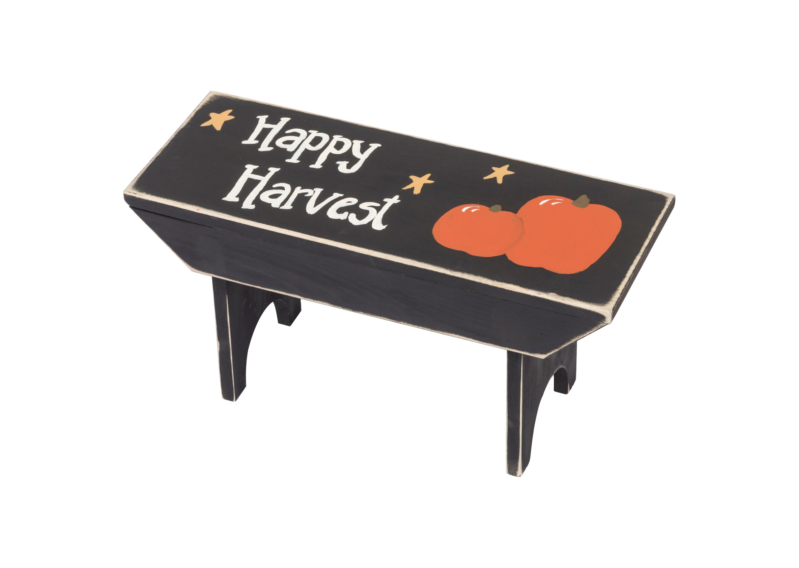 Farmhouse Happy Harvest Pumpkin Bench - Farmhouse - Accent And Storage ...