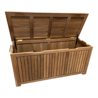 Carolina Teak Large Storage Box, Natural - Transitional - Deck Boxes ...