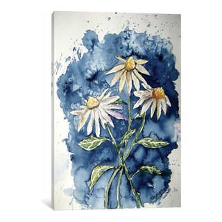 "3 Daisies" by Derek McCrea Canvas Print, 12"x1.5"x18" - Farmhouse ...