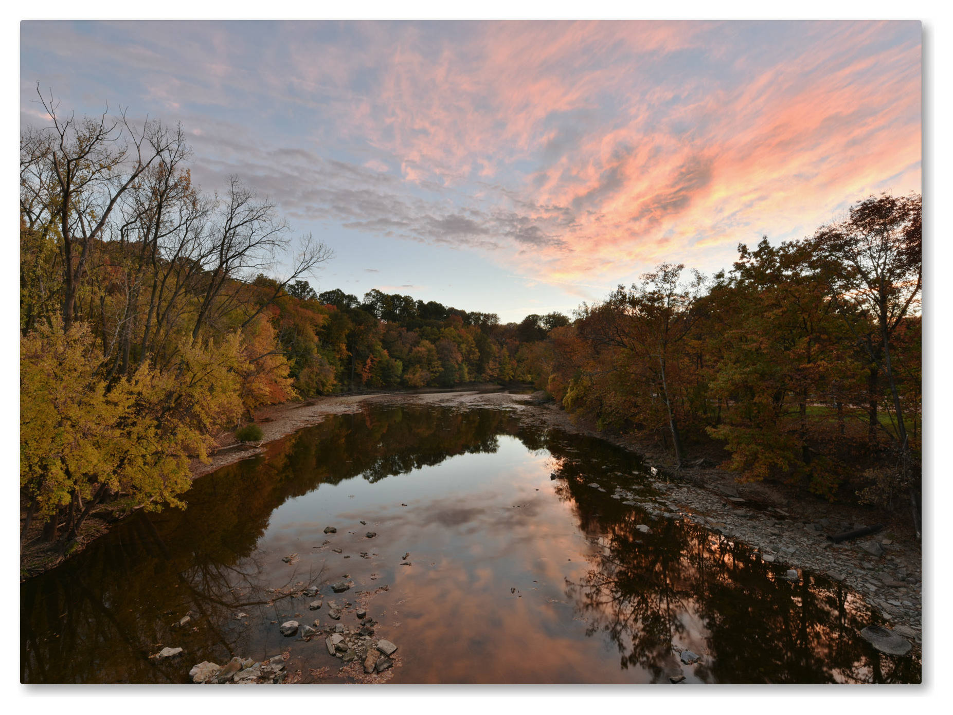 Kurt Shaffer 'Rocky River Autumn Sunset' Canvas Art, 14x19 ...