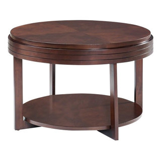Leick Favorite Finds Round Wood Coffee Table in Chocolate Cherry ...