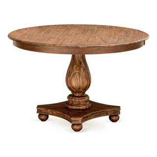 East West Furniture FERRIS, Round Dining Table with Pedestal, Rustic... - Transitional - Dining ...