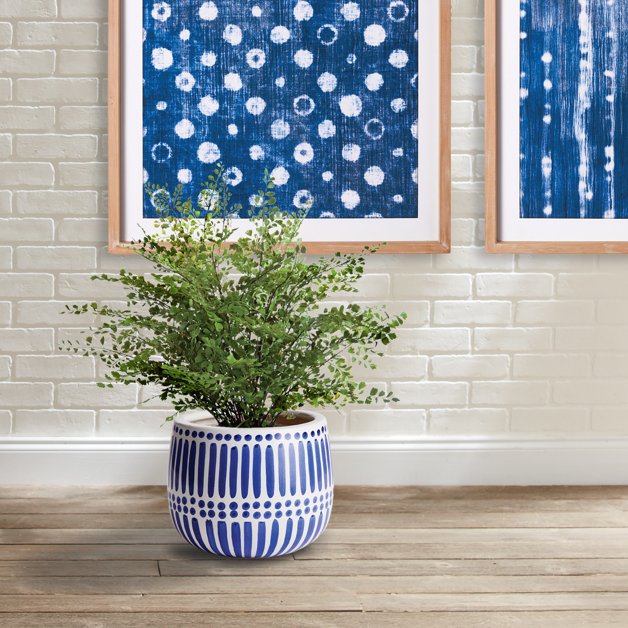 Cali Hand-Painted Pot, Small - Contemporary - Indoor Pots And Planters ...