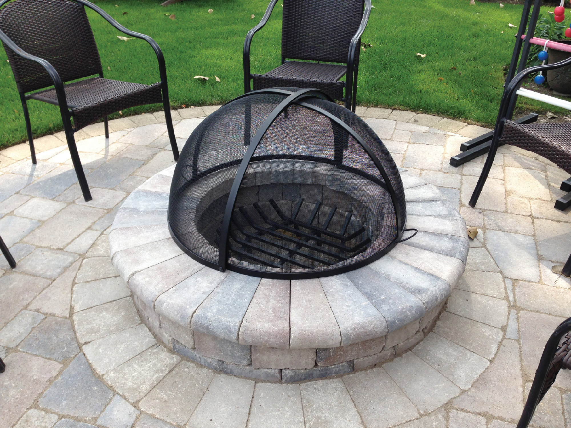 Master Flame 24" Diameter Fire Pit Screen, Pivot Model, Hybrid, 30 ...