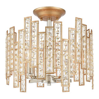 ELK LIGHTING 12131/4 Equilibrium 4-Light Semi Flush Mount in Matte Gold ...