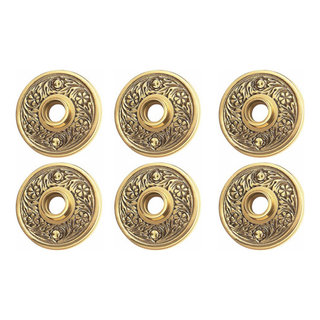 3 Pair Victorian Rosette Cast Antique Brass Door Hardware Renovators ...