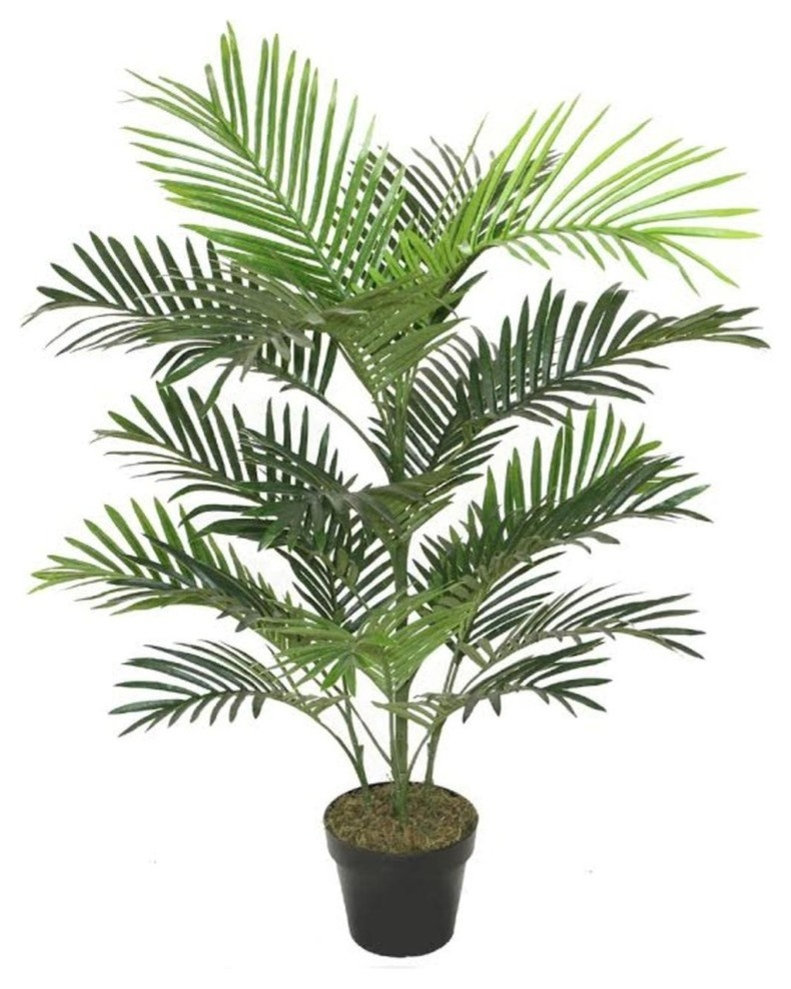 40" Decorative Potted 2-Tone Green Tropical Mini Palm Tree - Tropical ...