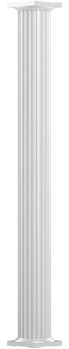 6" x 8' Endura-Aluminum Column, Round Shaft, Gloss White Finish w ...