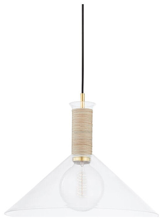 Mitzi Besa Pendant Light in Aged Brass, 14.000 - Tropical - Pendant ...