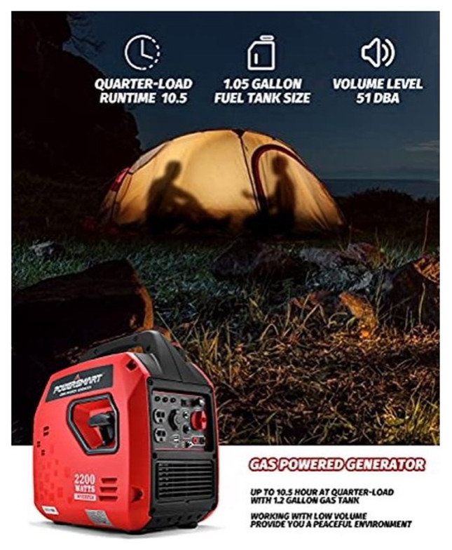 Portable Generator 2200 Watts Inverter Generator Gas Powered Super ...