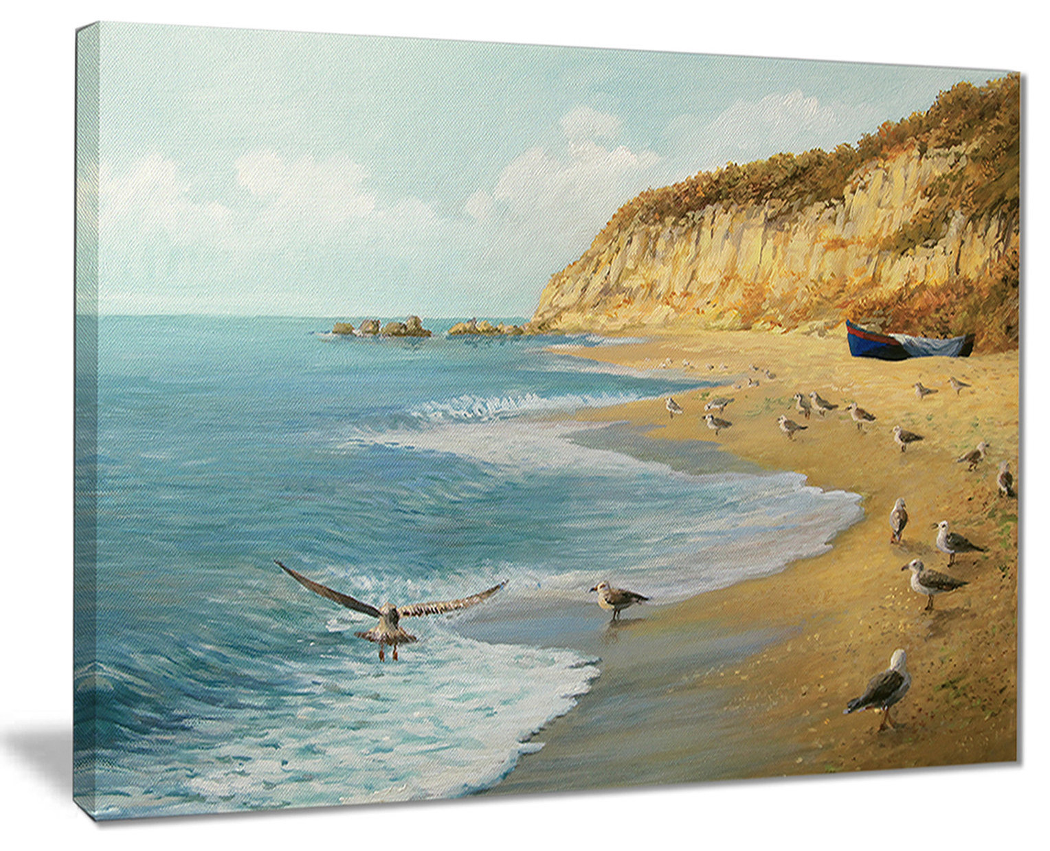 "The Calm Beach" Canvas Print, 20"x12" - Beach Style - Prints And ...