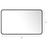 Rounded Rectangular Metal Framed Bathroom Vanity Mirror, 24"x40 ...