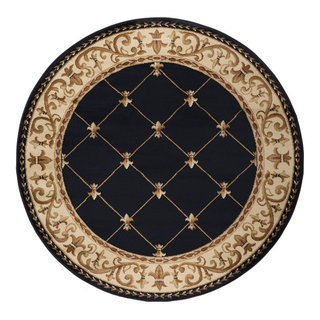 Orleans Traditional Border Area Rug, 5'3" Round - Traditional - Area ...
