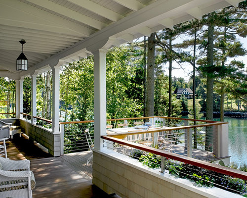 Country Cottage Porch Railing Design Ideas & Remodel Pictures | Houzz