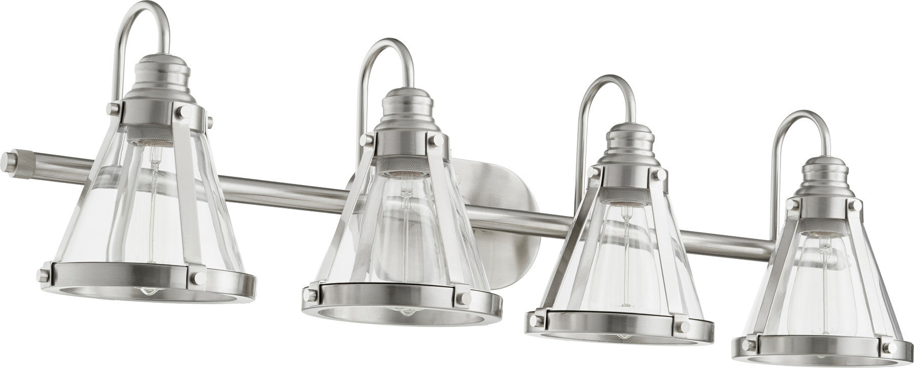 4-Light Banded Cone Vanity Fixture - Traditional - Bathroom Vanity ...