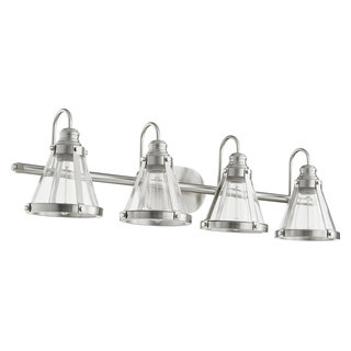 4-Light Banded Cone Vanity Fixture - Traditional - Bathroom Vanity ...