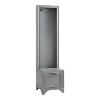 Bowery Hill Transitional Engineered Wood Hall Tree in Distressed Gray ...