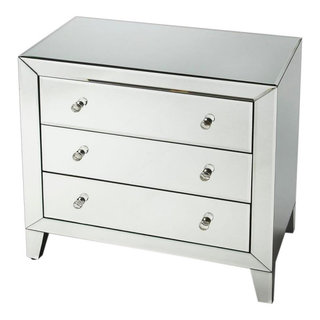 Contemporary Mirrored Chest With Acrylic Knobs - Contemporary - Accent ...