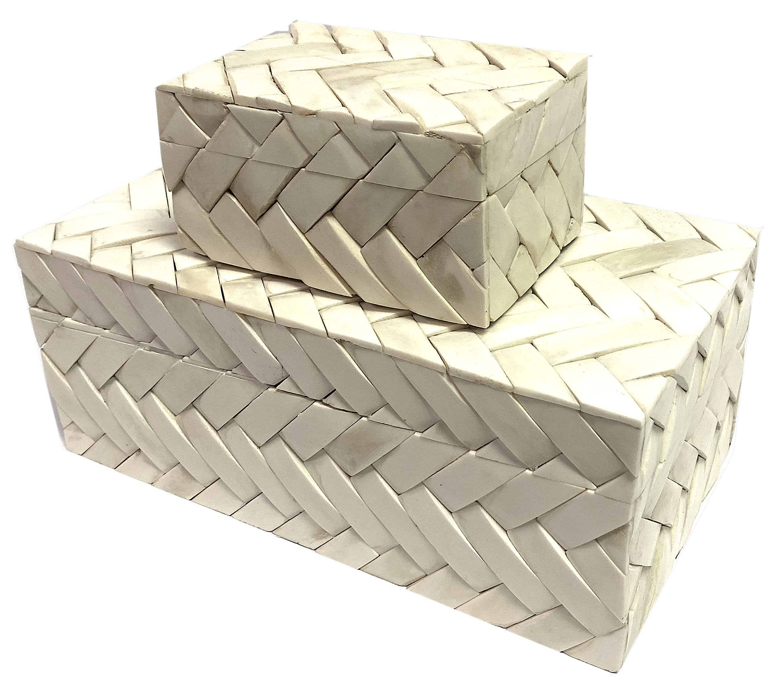 Woven Bone Box, 3 Sizes, Large - Contemporary - Decorative Boxes - by A ...