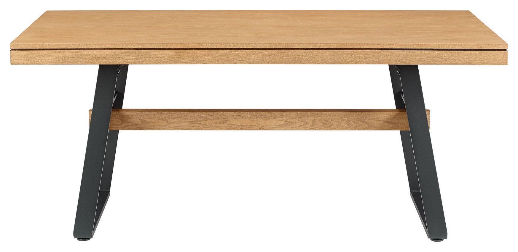 Industrial Dining Table, Metal Legs With Rectangular Table Top, Light ...