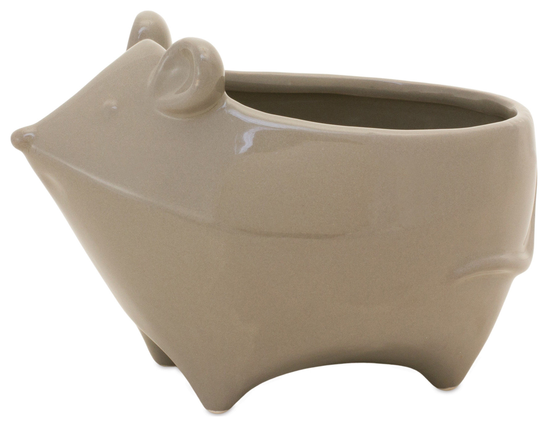 Mouse Planter 6.5"L x 4.75"H Ceramic - Contemporary - Indoor Pots And ...
