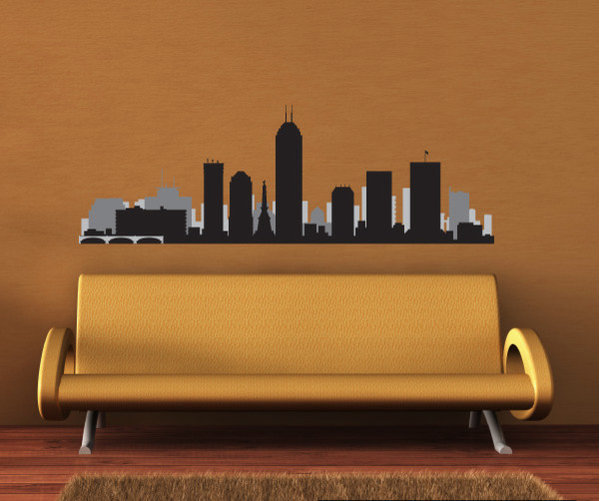 Indianapolis Indiana Skyline Vinyl Wall Decal or Car Sticker SS077EY ...