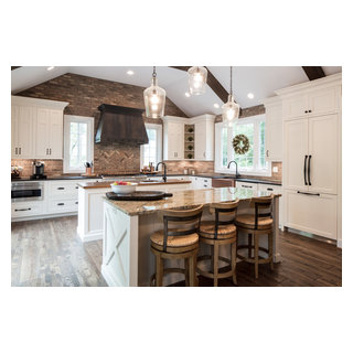 Queen Anne Lace Off White Inset Cabinets (Adkins) - Rustic - Kitchen ...