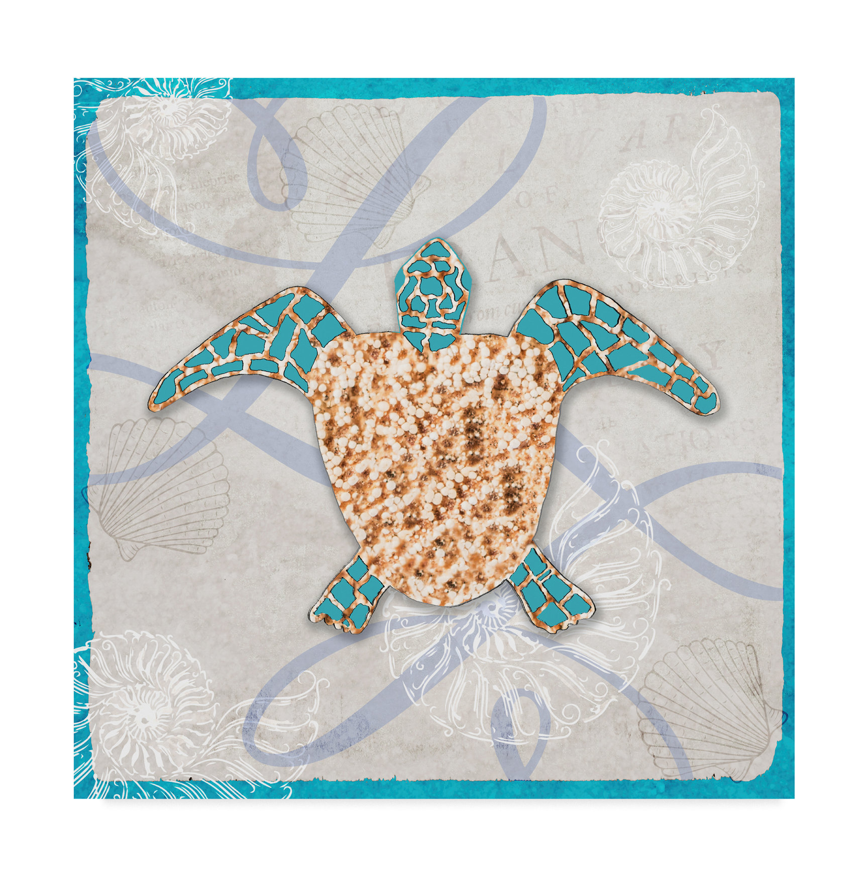 "Framed Turtle Texture" by Lightboxjournal, Canvas Art, 14"x14" - Beach ...