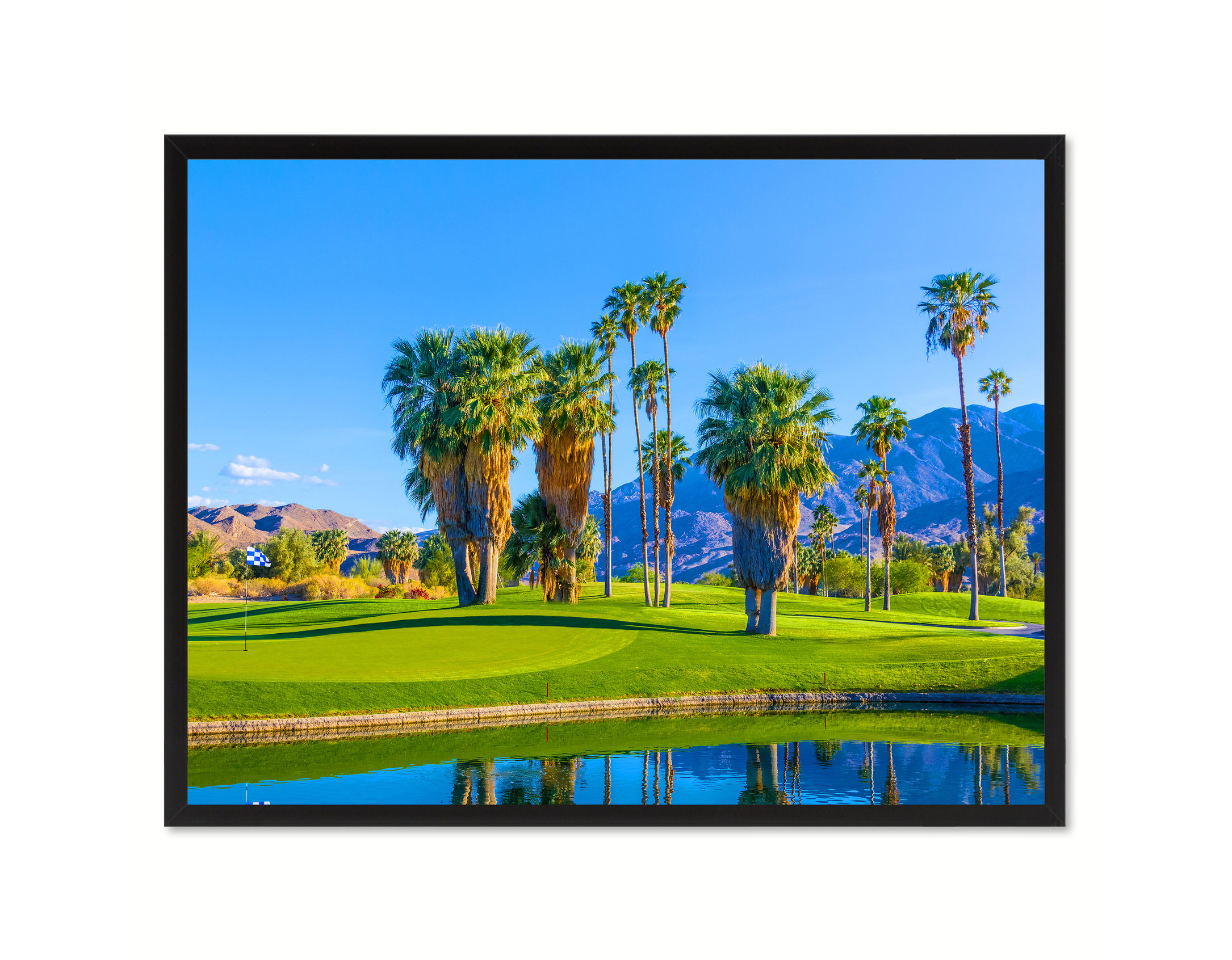 Palm Spring Golf Course Photo Print on Canvas with Picture Frame, 13 ...