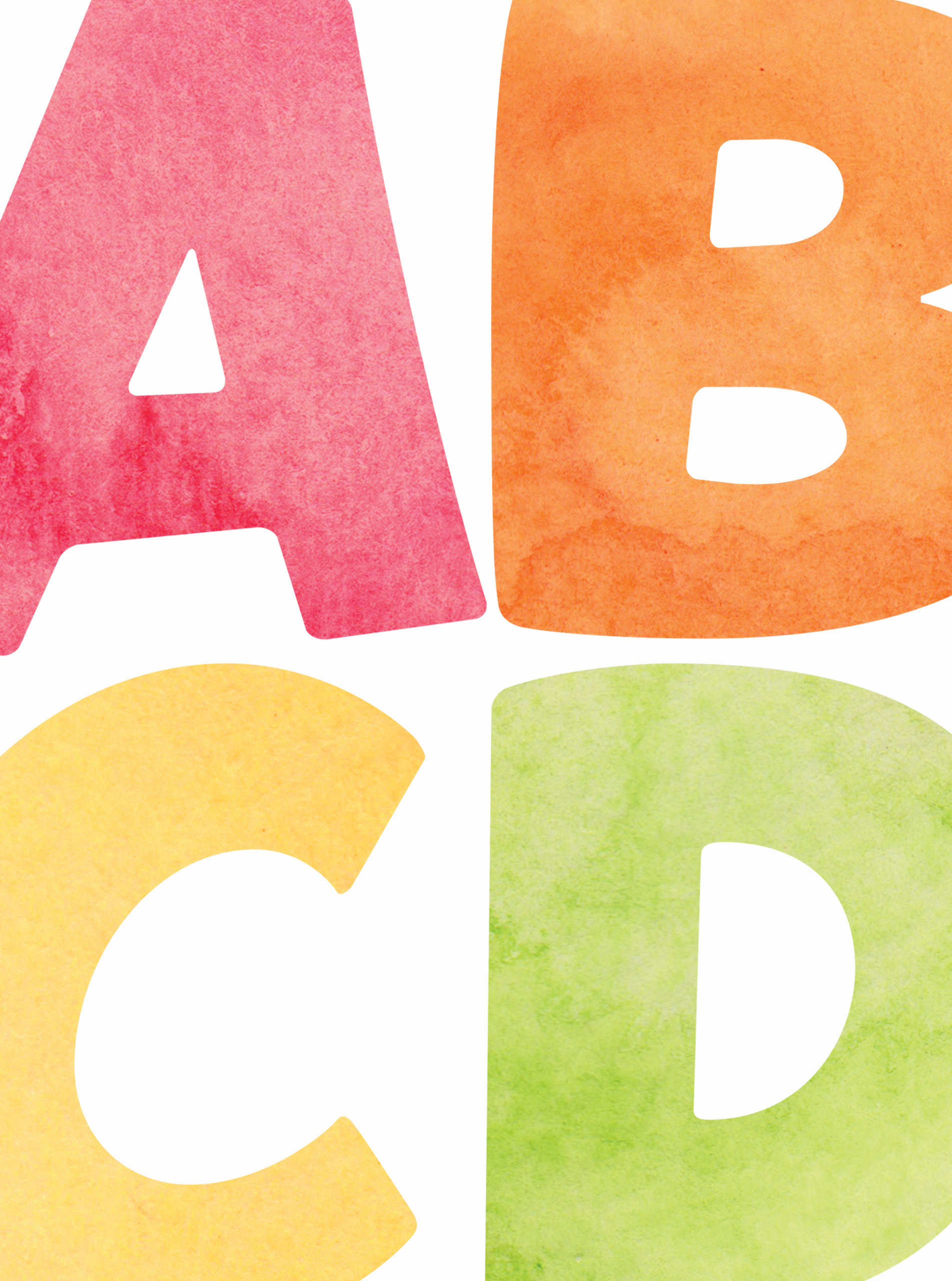 Watercolor Alphabet Vinyl Wall Stickers - Peel and Stick - Modern ...