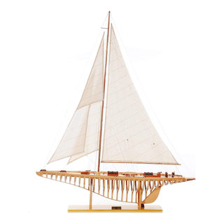Shamrock Open Hull Boat Model Display - Modern - Decorative Objects And ...