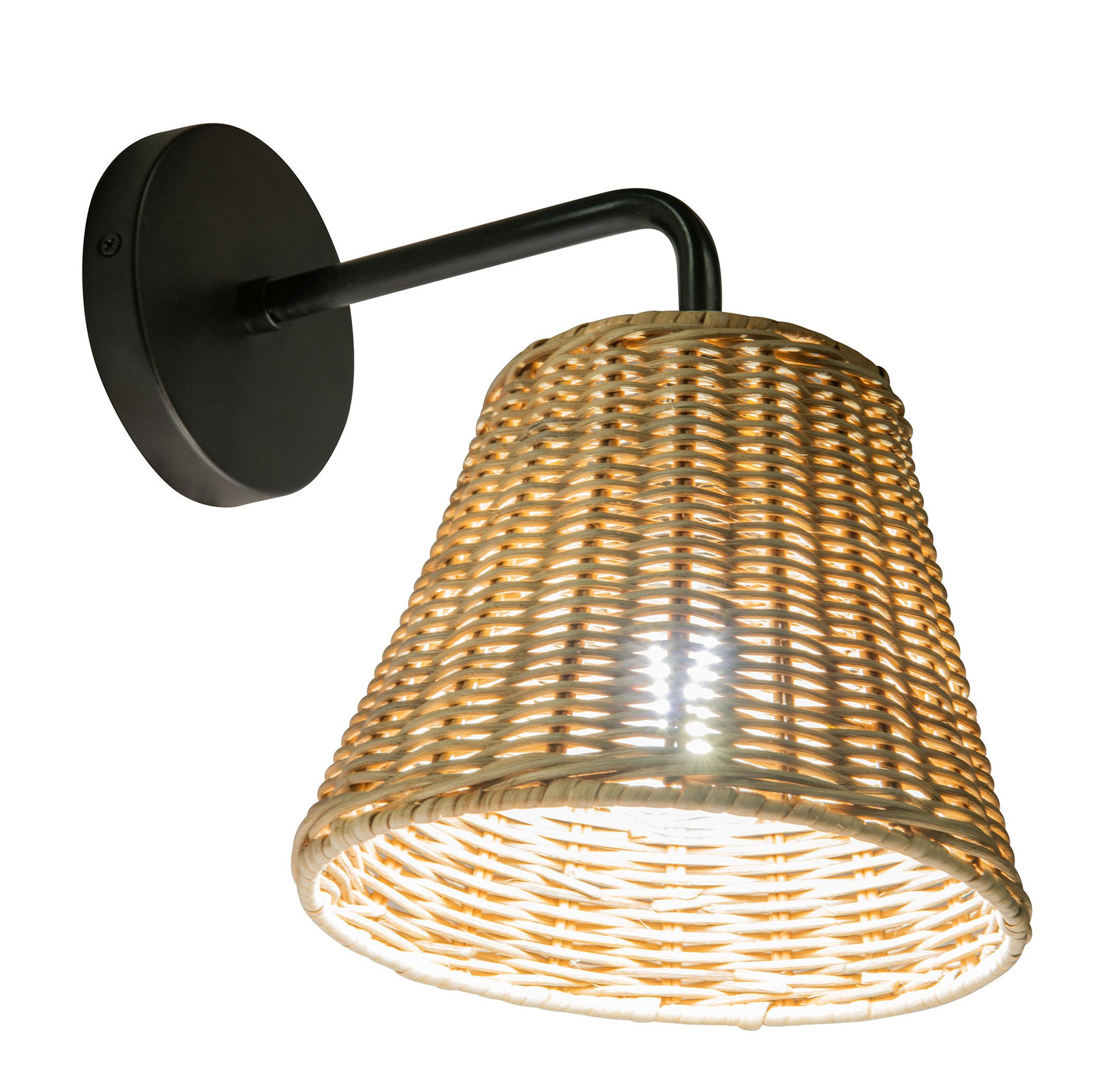 Wicker Cone Wall Sconce w. Gooseneck, Natural - Tropical - Wall Sconces ...