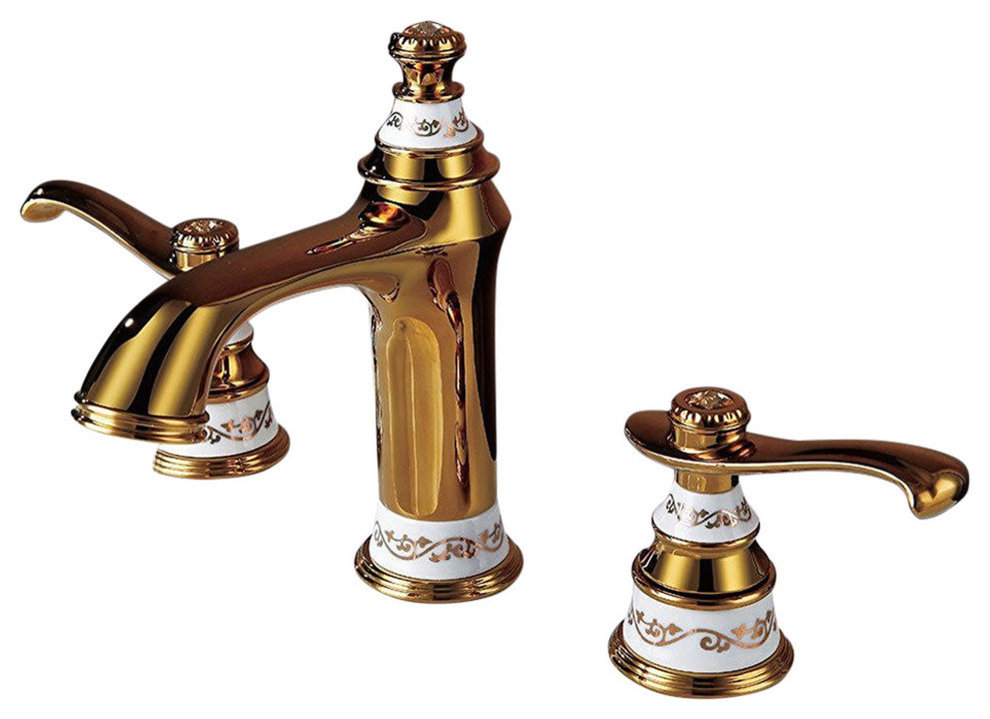 Vernon Deck Mounted Dual Handle Bathroom Sink Faucet - Traditional ...