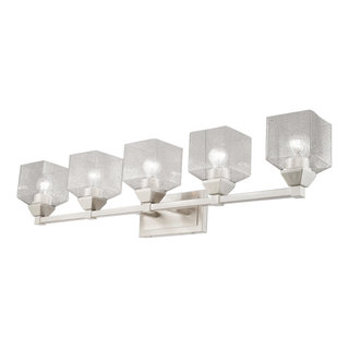 Aragon 5 Light Brushed Nickel Vanity Sconce - Transitional - Bathroom ...