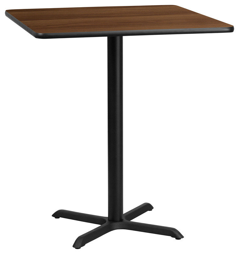 36" Square Laminate Table Top With 30"x30" Bar Height Table Base ...