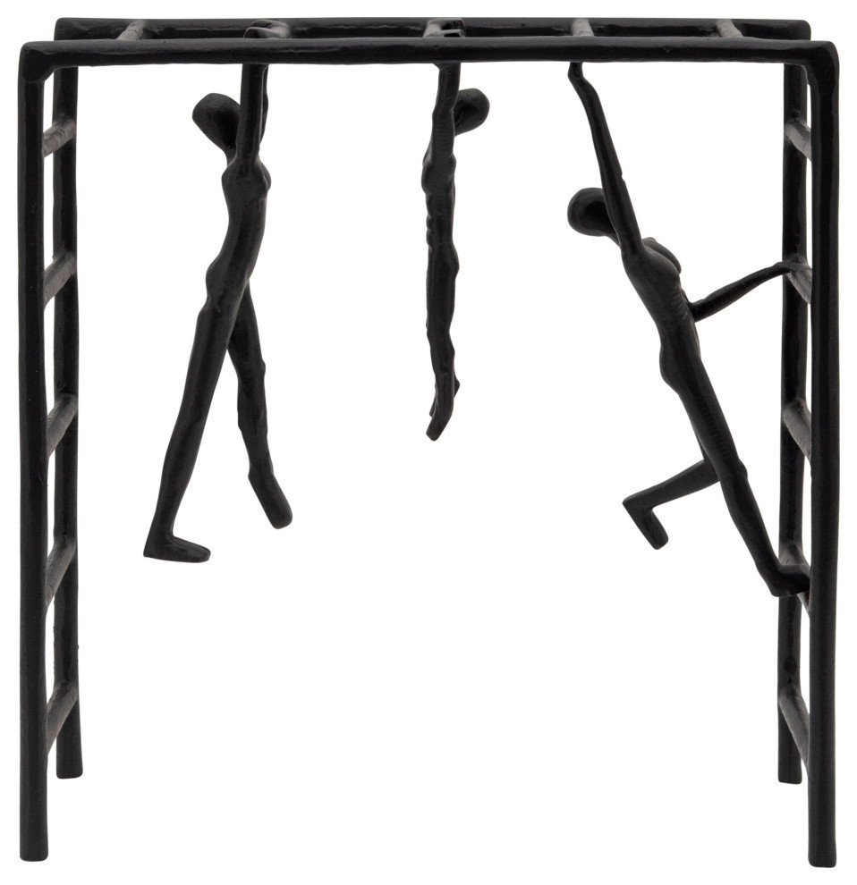 14" People On Monkey Bars, Black - Contemporary - Decorative Objects ...