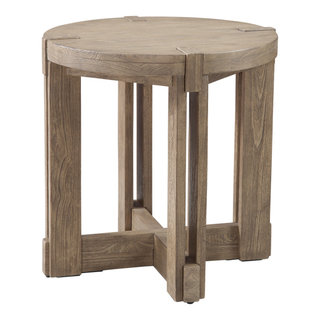 McGuire End Table - Natural Mindi Wood - Transitional - Side Tables And ...