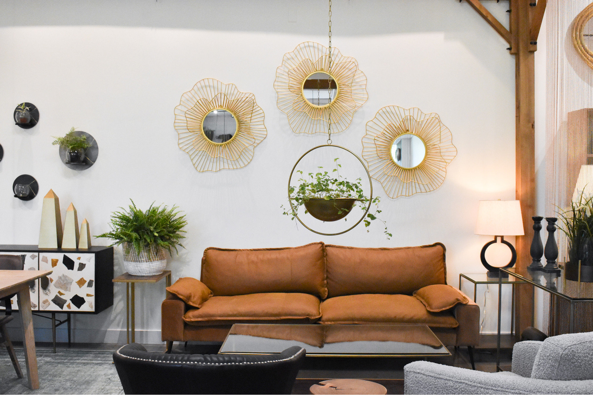 Alpha Flower Mirror, Gold - Contemporary - Wall Mirrors - by LH Imports ...