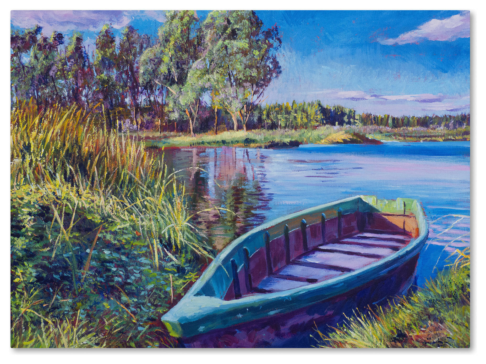 David Lloyd Glover 'Summer Lake' Canvas Art, 24"x18" - Contemporary ...