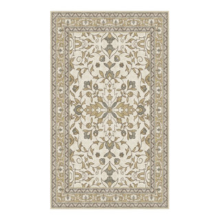 Washable Fleur de Lys Horizon Rust Area Rug, Rectangle 7'x9 ...
