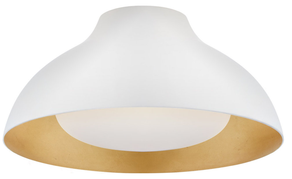 Agnes Flush Mount, LED, Plaster White, Soft White Glass, 15"W ...