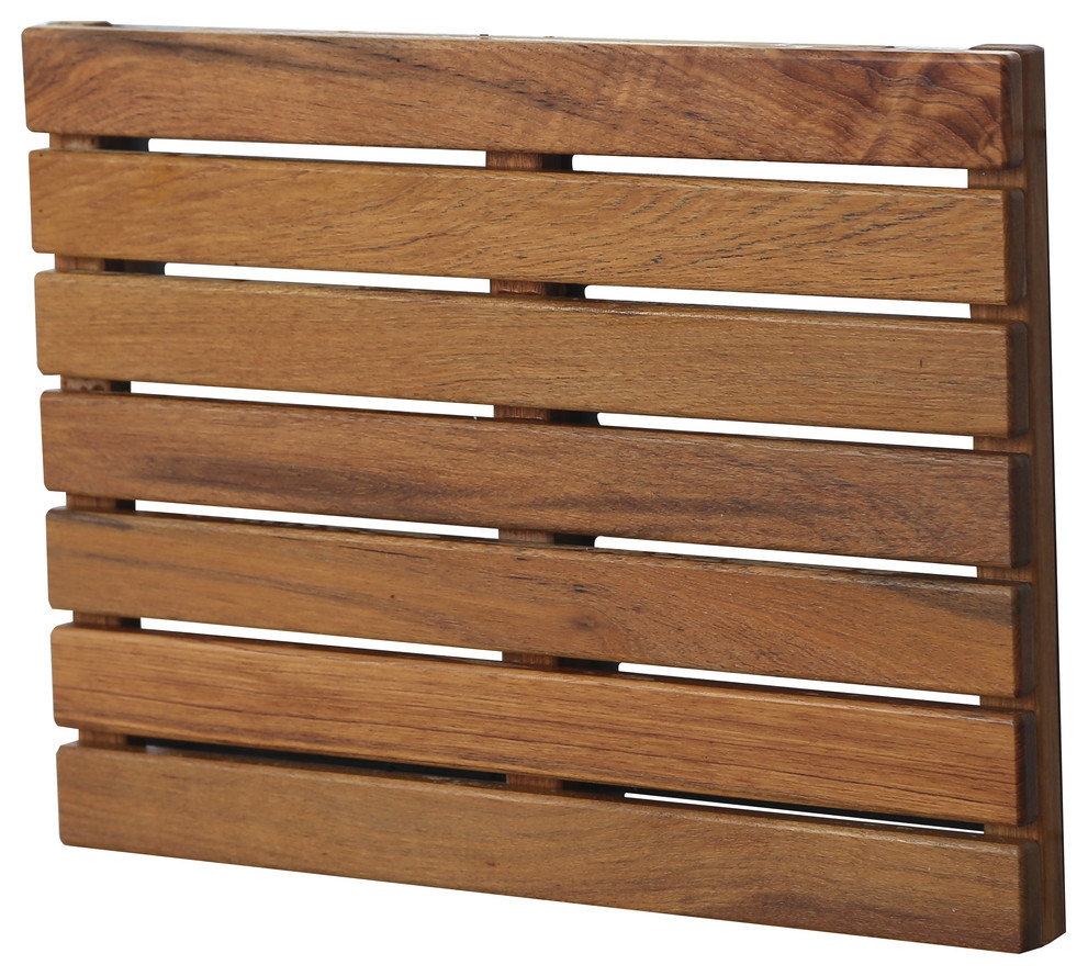 ANZZI Goreme Series Wall-mounted Shower Seat in Teak, 24 ...