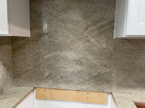 There is a crack where the whole was drilled for my faucet quartzite ...