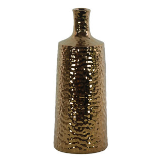 Hammered Electroplated Round Vase, Small - Contemporary - Vases - by ...