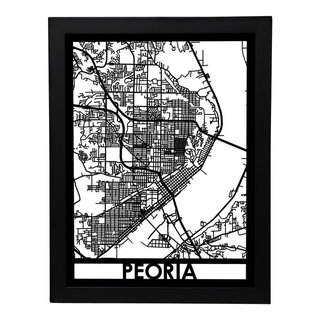 Peoria Street Map - Contemporary - Prints And Posters - by Cut Maps | Houzz