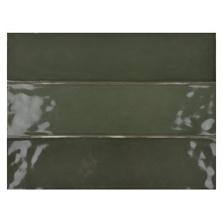 Olive Green Subway Ceramic Tile, Sample - Contemporary - Tile - by ...