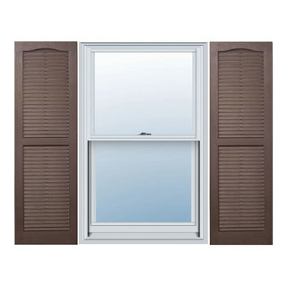 Builders Choice Vinyl Open Louver Shutters, w/ Shutter Spikes & Screws ...